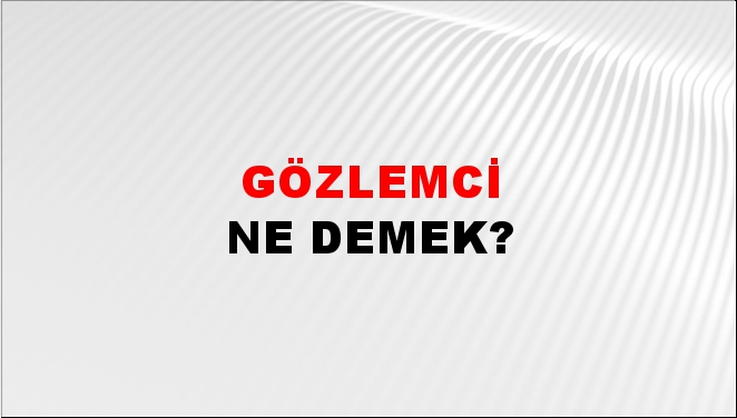 Gözlemci Ne Demek? Gözlemci Nedir? | NTVSpor